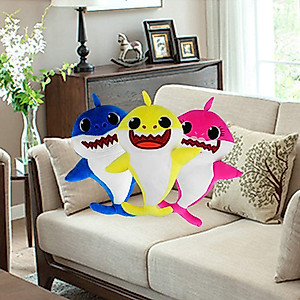 Shark Plush Baby Toy Singing Shark Toys Song for Children's Soft Stuffed Animal Doll (Blue)