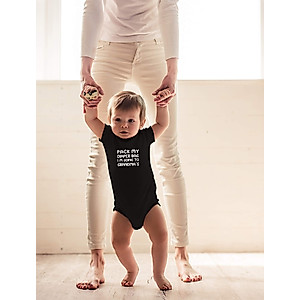 CBTwear Pack My Diaper Bag, I'm Going To Grandma's House Baby Bodysuit - Cute Newborn Unisex Clothing (Newborn, Black)