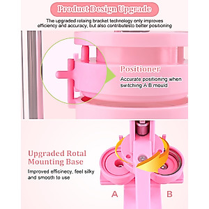 Button Maker Machine Kit: Create Buttons with Multiple Sizes (1+1.25+2.25 inch)! includes 600 Pcs Button Making Supplies, 12 Cartoon Stickers, 3 Pcs Cutter, 1 Magic Book. Button Press for 25/32/58mm