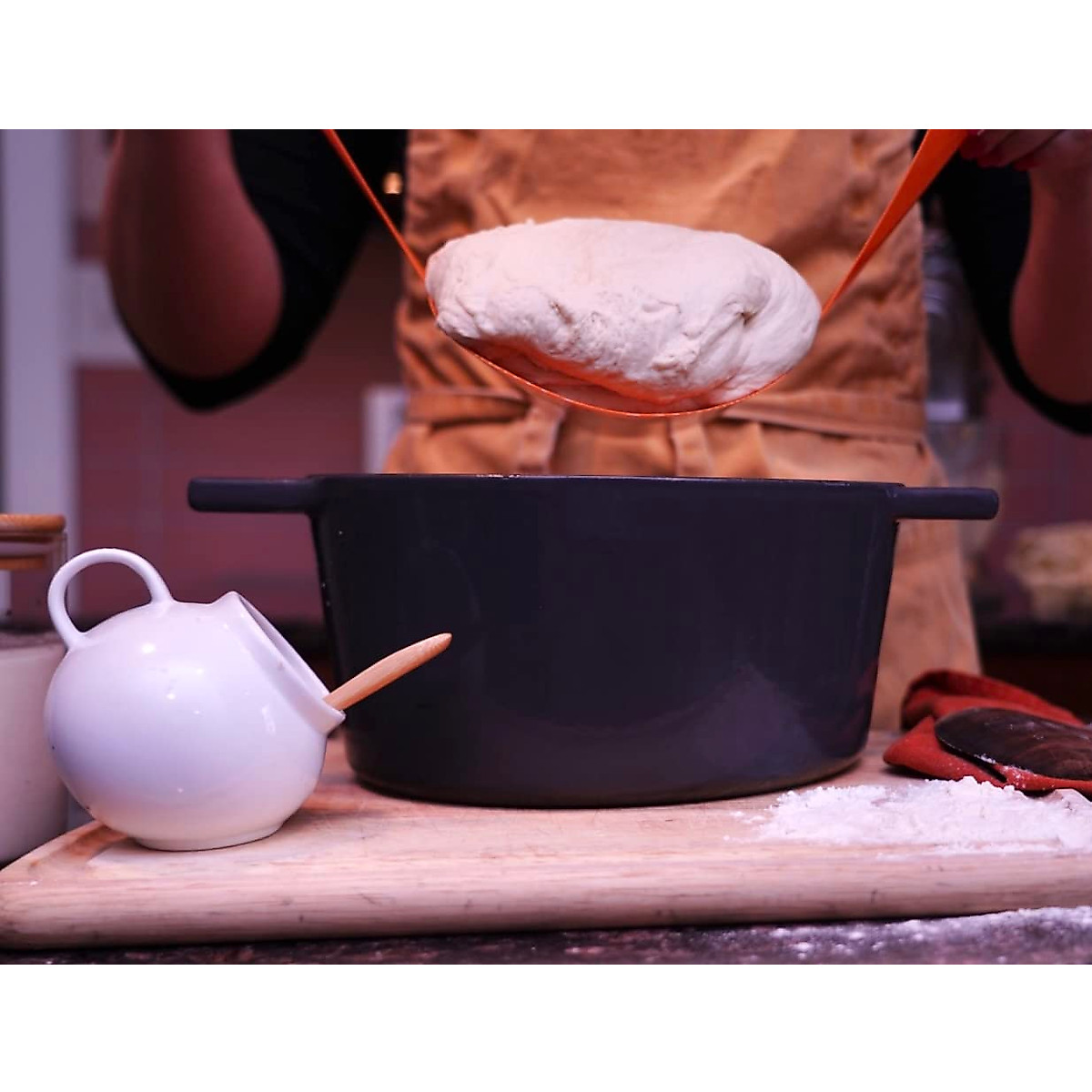 1 Croûte Baking Dutch Oven Silicone Baking Mat | Sourdough Bread Baking Supplies and Tools | Silicone Bread Sling | Reusable Parchment Paper Replacement |Bread Making Accessories and Tools