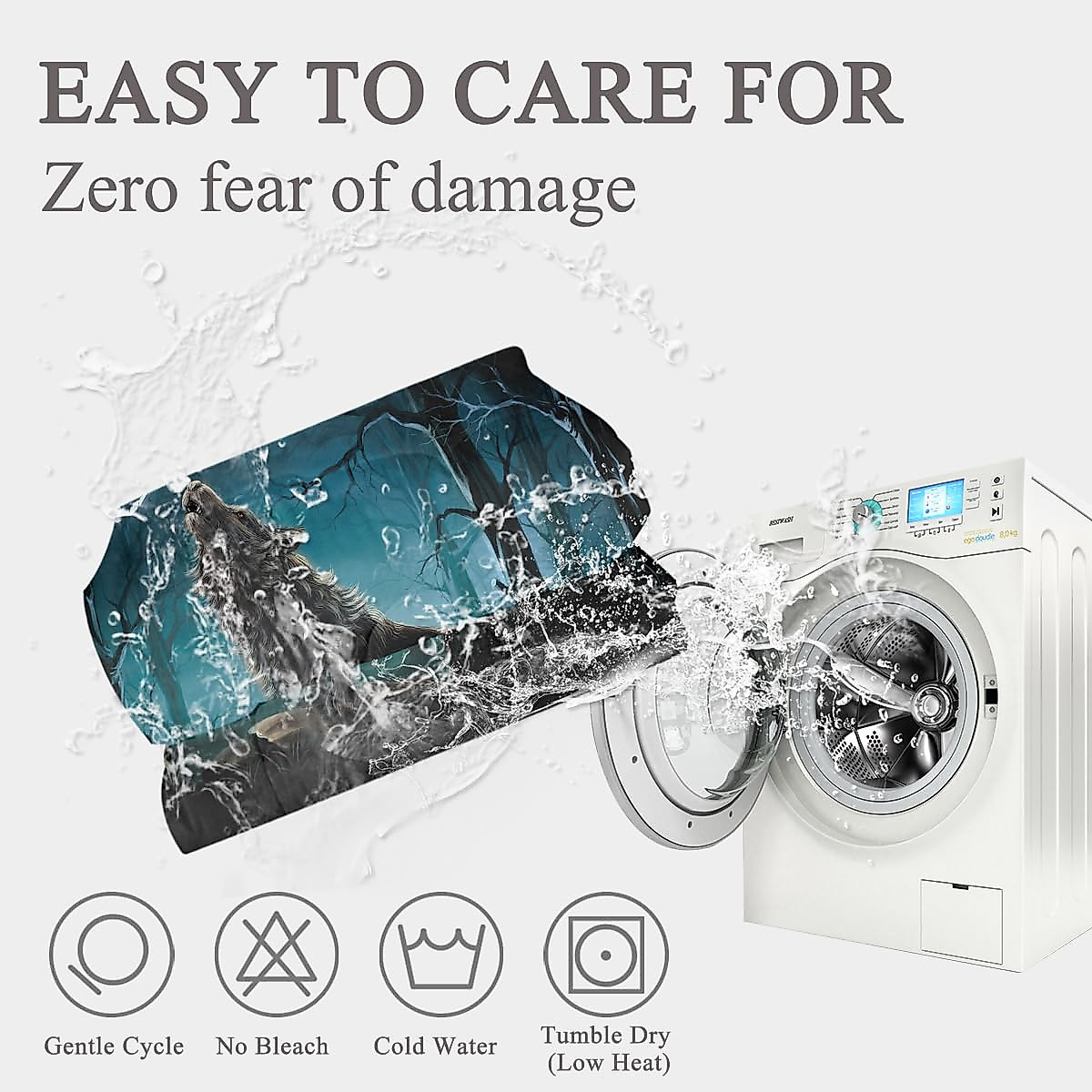 Dream Catcher by JoJoesArt Wolf Moon Comforter Set Full Size Bedding with Wolves 4 Pieces Galaxy Wolf Bed Set for Kids Boys Soft Lunar Eclipse Bedspreads with 2 Pillow Shams 1 Cushion Cover (Full)