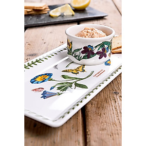 Portmeirion Botanic Garden Sandwich Tray | 11.75 Inch Serving Tray with Convolvulus Motif | Made from Porcelain | Microwave, Dishwasher, and Freezer Safe