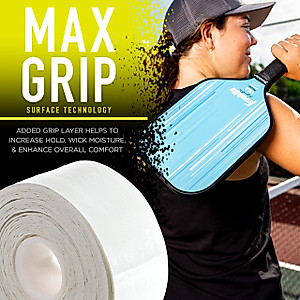 Franklin Sports Pickleball Paddle Overgrips - Provides Extra Grip - Slight Tackiness - Durable & Strong - 3 Grips Included - White