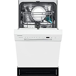 Frigidaire 18 in. ADA Compact Front Control Dishwasher in White with Dual Spray Arms, 52 dBA, includes room-of-choice delivery