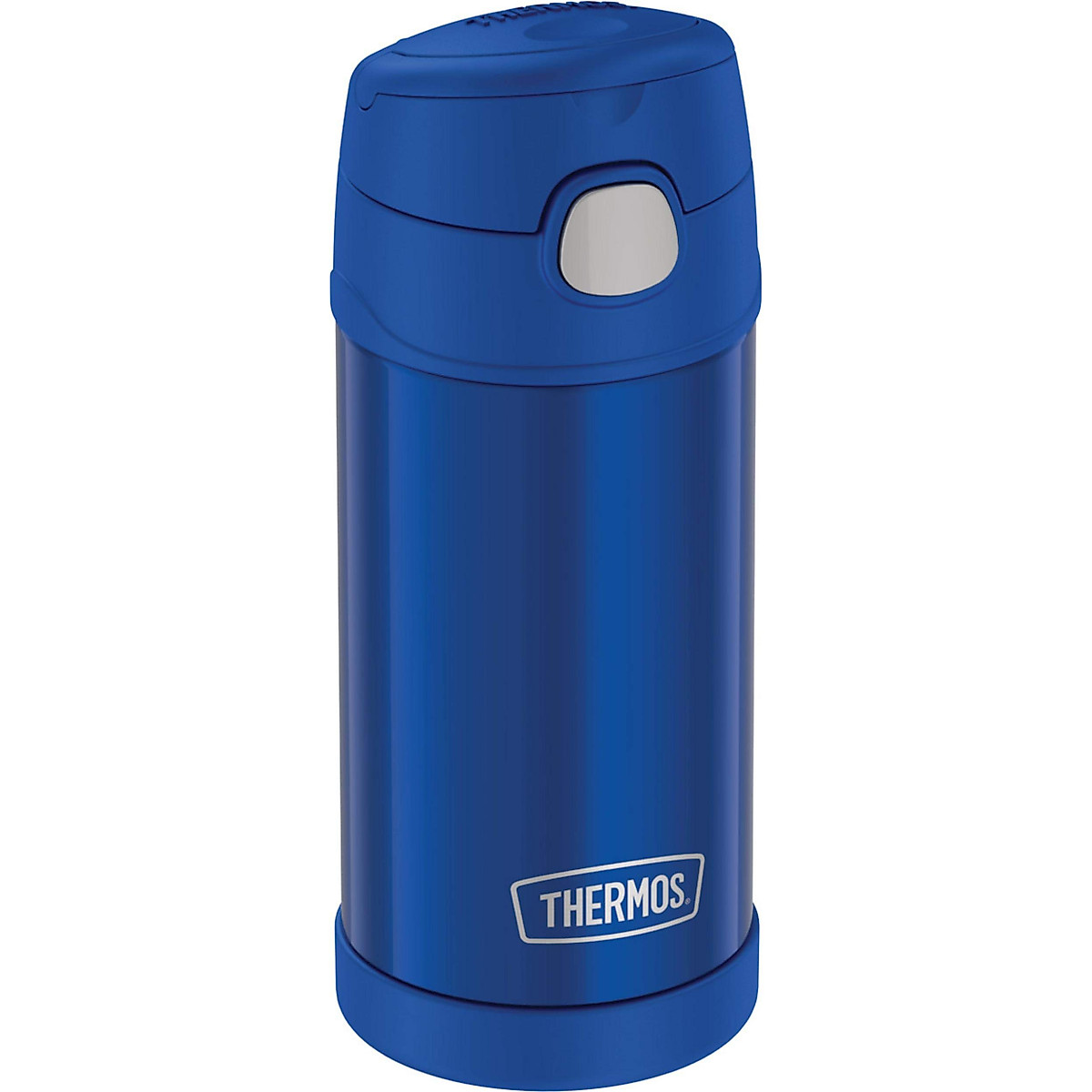THERMOS FUNTAINER 12 Ounce Stainless Steel Vacuum Insulated Kids Straw Bottle, Blue and Thermos Replacement Straws for 12 Ounce Funtainer Bottle, Clear, 1 Pack