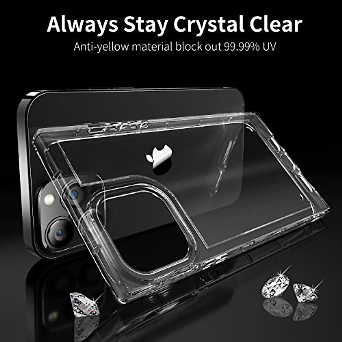 Jmltech Clear iPhone 14 Pro Max Case Silicone Square Shockproof Protective Drop Protection Phone Case Cover for iPhone 14 Pro Max (Clear)