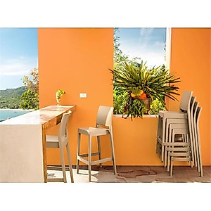 Home Square Resin 29.5" Barstool in Taupe - Set of 2