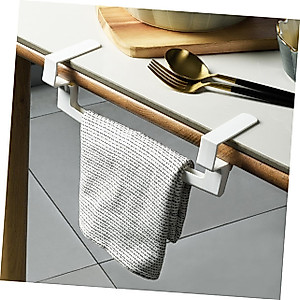 Towel Rack for Cabinet 2pcs no Drill Towel bar Over Door Rack Bathroom Towel Holder Punch Towel Rack Wall Mount Towel Organizer Towel Hanger Hanging abs Cabinet White