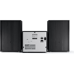 Sharp XL-B512 Micro Component Wireless Bluetooth Audio Streaming & CD Player Wood Speaker System + Remote, USB Port, MP3 Playback, FM Stereo Digital Tuner, Aux Input, Black Oak