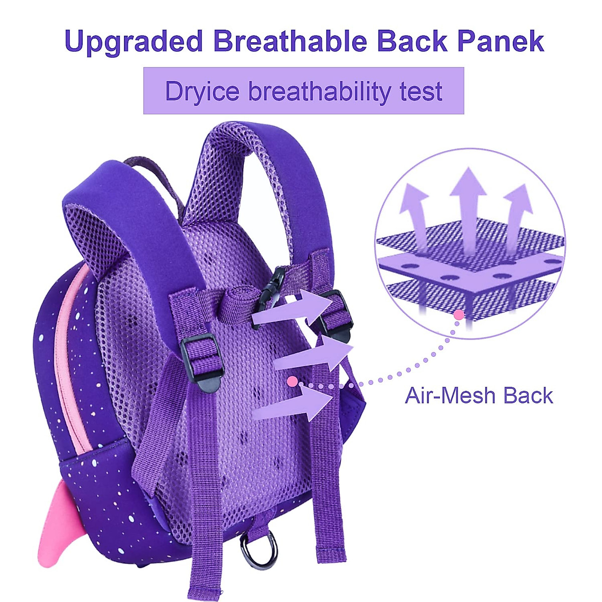 yisibo Kids Backpack with Safety Leash,Anti-lost Children Toddler Backpack for Boys Girls Baby (Purple With Safety Leash(3-6 Years))