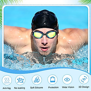 6 Pack Swim Goggles Anti Fog Swimming Glasses No Leaking Full Protection Pool Goggles for Adult Women Men Youth (Fresh Color)