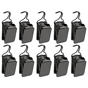 Small Tapestry Hangers (10 Pieces) Black Hook Based Clips for Wall Hanging Rugs and Paintings by Wise Linkers