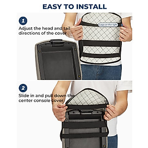 ISSYAUTO Center Console Cover Armrest lid Cover Compatible with 2009-2015 Pilot, Leather Arm Rest Covering for Car, Well-Make Durable Middle Console Cover Armrest Box Protective Cover