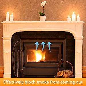 Nkiy Quen 32 Ft x 1.6 Inch Fireplace Insulation Strip-Fiberglass Fireplace Insert Insulation with Glue Points-Foil Back Fireplace Insulation Kit to Limit Air Leaks