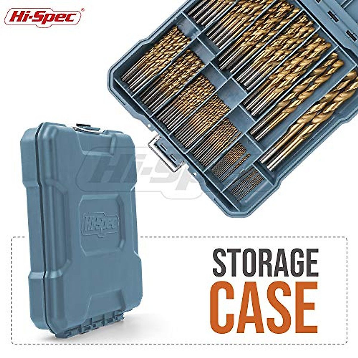 Hi-Spec 99pc SAE HSS Steel Drill Bit Set for Drill Drivers. 1/16 to 3/8" Size Bits for Metal, Plastics, Wood and Drywall. Complete in Storage Holder Case
