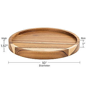 Oyydecor Acacia Wood Lazy Susan Organizer, 10 Inch Lazy Susan Turntable for Cabinet, Countertop, Pantry Organization and Storage, Kitchen Spice Rack (2 Pack)