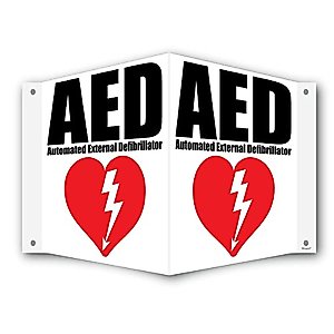AED Sign 3D Projecting Location Inside AED Signs For Workplace or Wall