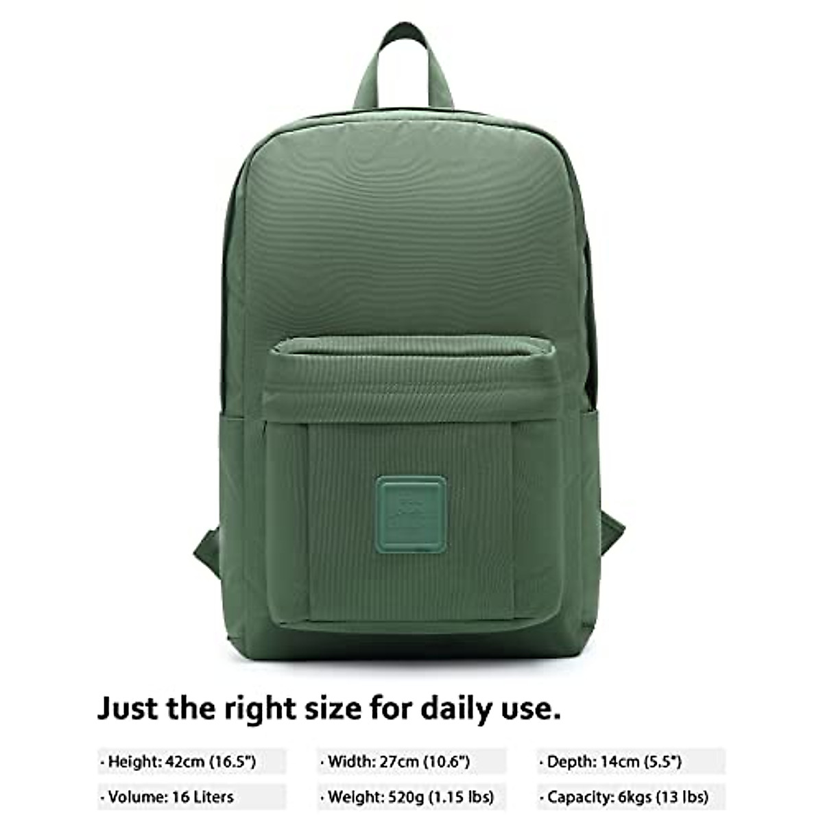 HotStyle 599s Simple Backpack, Classic Bookbag with Multi Pockets, Durable for School & Travel, Hunter Green