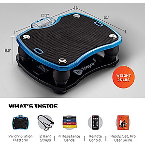 LifePro Vivid Vibration Platform Machine - High Frequency 15-40 Hz Linear Viberation Plate Exercise Machine - Whole Body Home Workout Equipment for Awesome Fitness and Deep Tissue Therapy