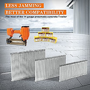 KAMSIN ST18 14 Gauge Concrete T Nails, 3/4'' (18MM) Length Collated Concrete T Nails, Galvanzied, 800 PCS/BOX, Fasteners for Pneumatic Concrete T Nailer, Air T Nail Gun