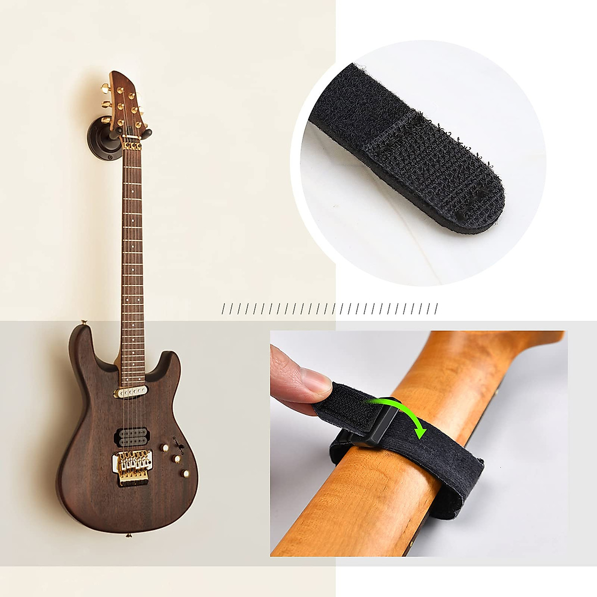 Micro Traders Guitar Fret String Wraps Belt Reduce Noise Silencer Fretboard Black 190mm Musical Instrument Supplies Fit for 6-string Guitar4-string Bass