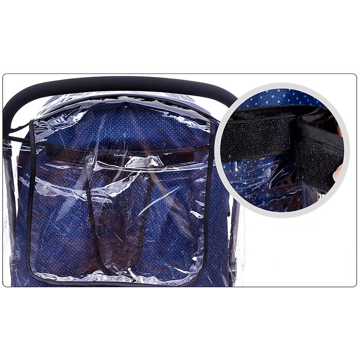 Universal Stroller Rain Cover for Pushchair Pram Rainproof Dustproof Windproof Rain Cover with Canopy and Zipper Door Easy Baby Lift in and Out