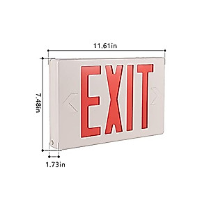 Gruenlich LED Emergency EXIT Sign with Double Face and Back Up Batteries- US Standard Red Letter Exit Lighting, UL 924 Qualified, 120-277 Voltage, 2-Pack