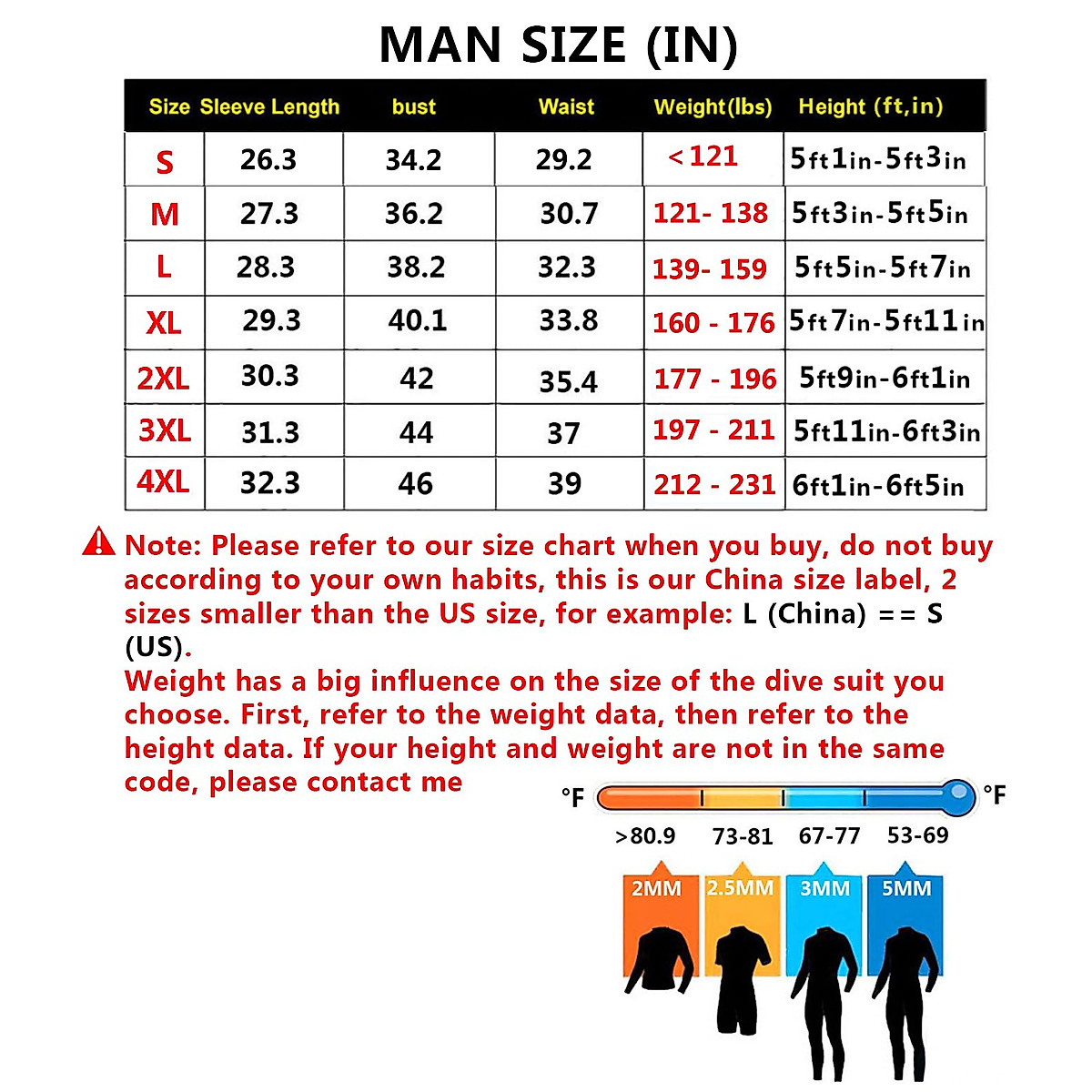 Ultra Stretch 5Mm Neoprene Wetsuit, Winter Warm Front Zip Full Body Diving Suit for Men Women-Snorkeling Scuba Diving Swimming Surfing,Men,XXL