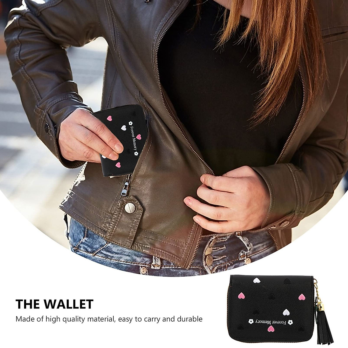 VALICLUD Wallet Coin Pouch Leather Change Pouch Leather Change Holder Zippered Change Pouch Billeteras De Mujer for Women Clutches for Women Cards Protective Cover Pu Key Chain Child