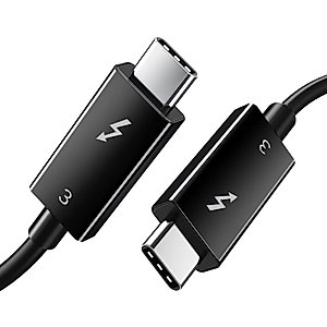 CABLETIME [Intel Certified] Thunderbolt 3 Cable 40Gbps/100W/5A, Thunderbolt 3 Cable Compatible with New MacBook Pro, ThinkPad Yoga, Alienware 17 and More (1.6FT /0.5M)