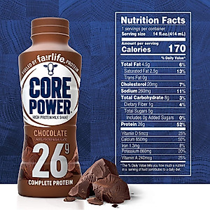 Monocorn Fairlife Core Power 26g Protein Milk Shakes Variety Pack, Ready To Drink for Workout Recovery, 14 Fl Oz (6 - Pack)