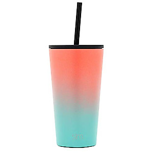 Simple Modern Insulated Tumbler with Lid and Straw | Iced Coffee Cup Reusable Stainless Steel Water Bottle Travel Mug | Gifts for Women Men Her Him | Classic Collection | 16oz | Havana