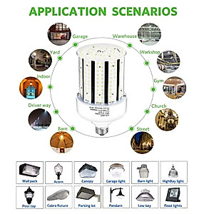 Philips 559757 Corn Cob 45W LED = 175W - 200W HID Retrofit Lamp 6200 Lumen Light Bulb Outdoor Post Tops Parking Lots Ballast Bypass 3000K Mogul 45CC/LED/830/ND ED23.5 ED28 BT28 MVR175 MH175/ED28 MH175