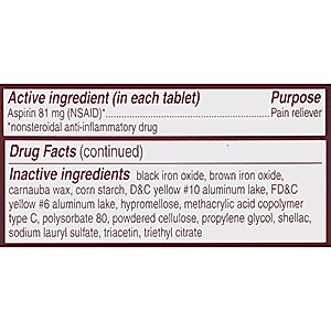 Aspirin Regimen Bayer, 81mg Enteric Coated Tablets, Pain Reliever/Fever Reducer, 120 Count