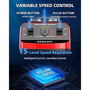 Smoothie Blender: [1600W German Motor][8-Tip Upgraded Blades][15 Speed Control] Professional Blenders for Kitchen Smoothies Juice, Smoothie Maker with 2 BPA-Free Cups Blender Receipe 1-Year Service