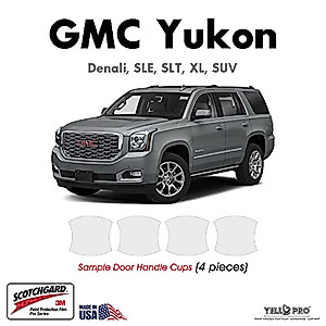 YelloPro Custom Fit Door Handle Cup 3M Scotchgard Anti Scratch Clear Bra Paint Protector Film Cover Self Healing PPF Guard Kit for 2015 2016 2017 2018 2019 2020 GMC Yukon Denali, SLE, SLT, XL, SUV