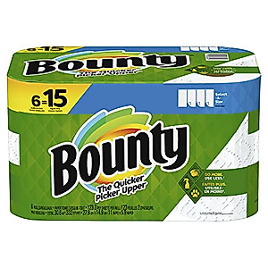 Bounty Select-A-Size Paper Towels, 6 Double Plus Rolls = 15 Regular Rolls