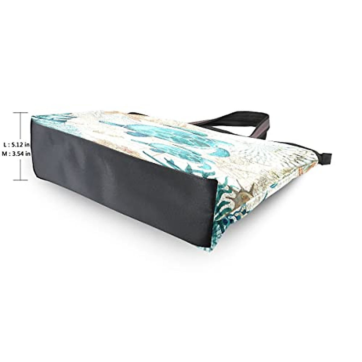 Turtle Turquoise Retro Map Ocean Summer Large Tote Bags Women Summer Handbags with Zipper Shopper Bag for Graduate Gifts Teenager Girls