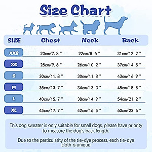 FUAMEY Dog Pajamas,Tie Dye Puppy Turtleneck Sweater,Dog Clothes for Small Dogs Girl Boy,Dog Outfits Sweatshirt for Medium Dogs,Sphynx Hairless Cat Onesies Shirts,Doggie Jumpsuit,Frenchie Jammies