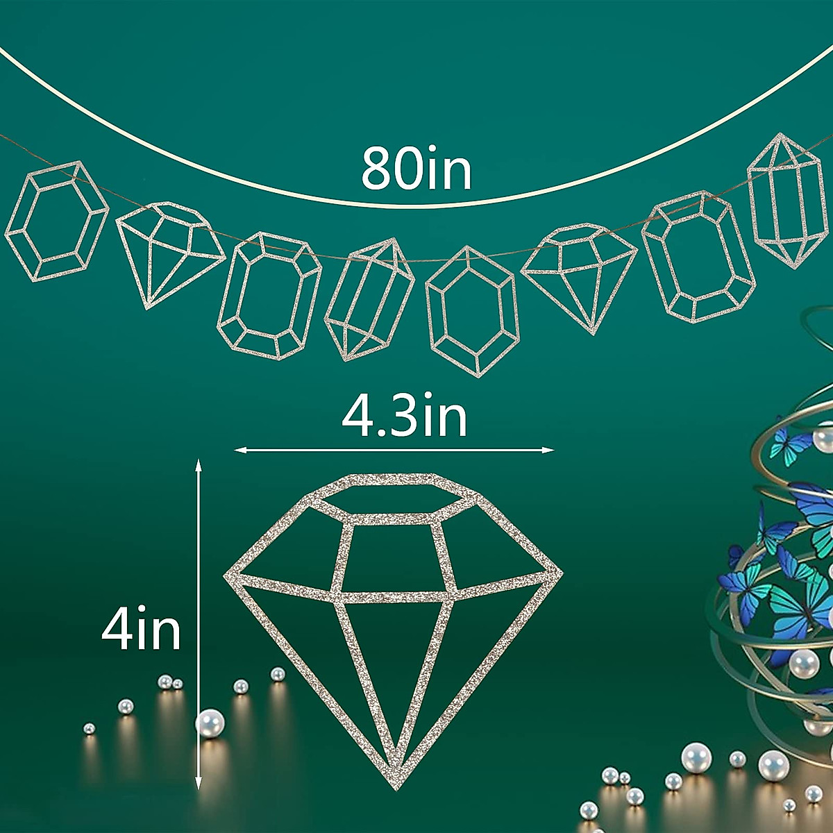 Gems Glitter Banner, Gemstone Themed Birthday Party Decor, Bride To Be Decorations, Jewels Party, Bridal Shower Decorations, Bachelorette Party Banner