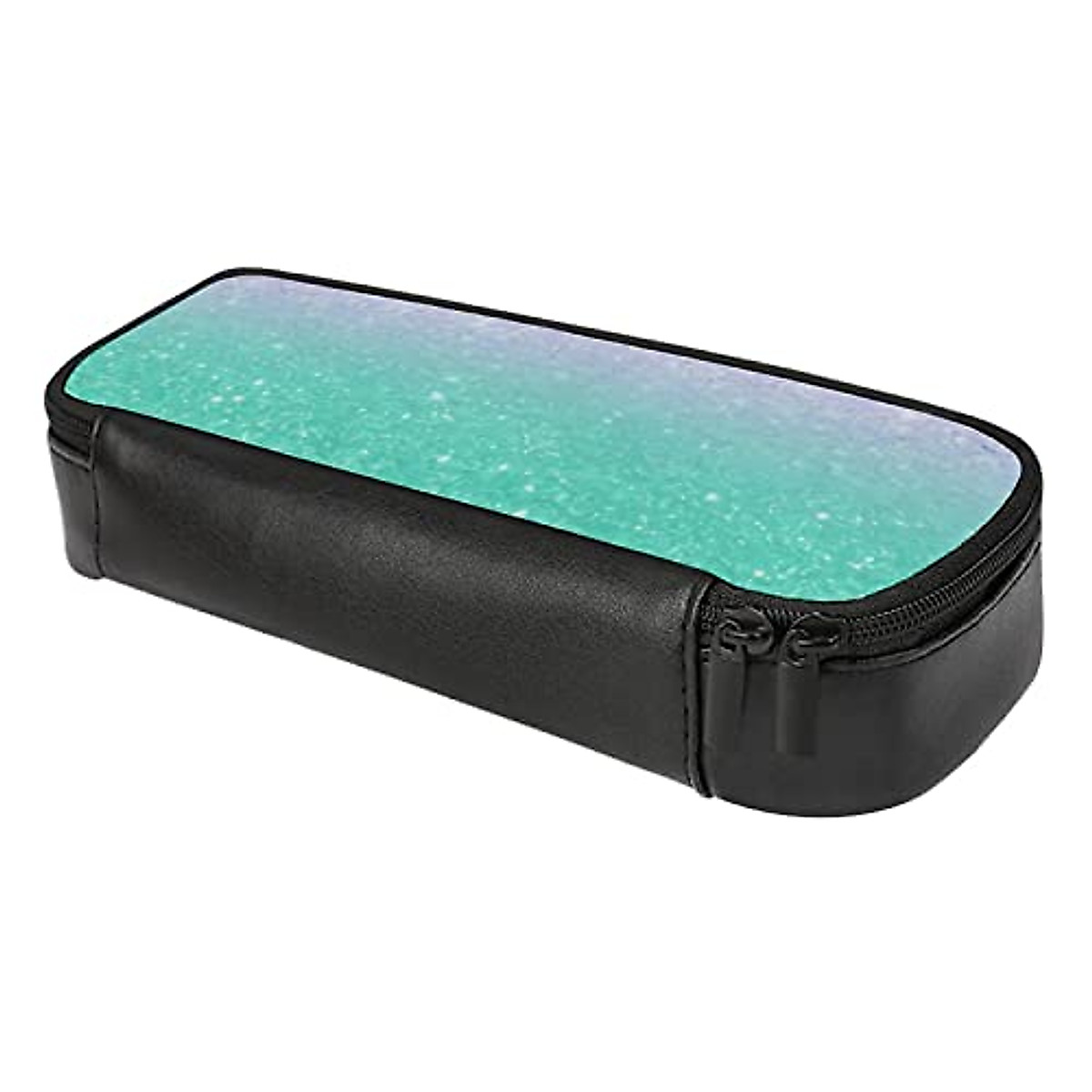 Mermaid Lavender Pattern Pencil Case PU Leather Pencil Pen Bag Large Capacity Pen Box Pencil Pouch Makeup Bag with Zip