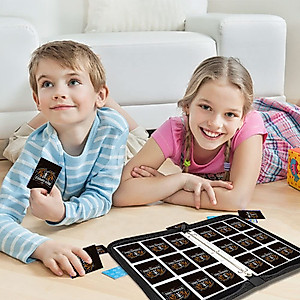 POKONBOY 900 Pockets Trading Card Binder Sleeves Baseball Card Binder Sleeves, Trading Card Holder Carrying Card Case Fit for Baseball Cards, Trading Cards, Football Cards (Black)