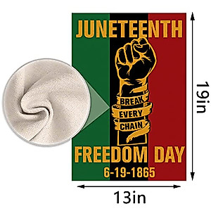 Juneteenth Garden Flag Afro American Freedom Day Celebration Yard Sign June 19 Independence Day Outdoor Lawn Decoration 12.5×18''