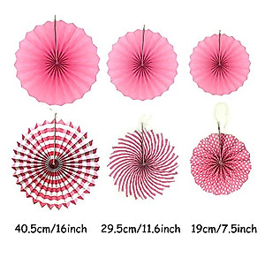 Cocodeko Hanging Set, Tissue Paper Poms Flower Fan and Honeycomb Balls for Birthday Baby Shower Wedding Festival Decorations-Pink, 3 Gram