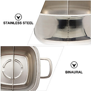 SHERCHPRY Pan Divider Stainless Steel Cookware Hot Pot with Divider Shabu Shabu Hot Pots Stainless Steel Pot for Induction Cooktop Gas Stove M Stainless Steel Wok Supplies