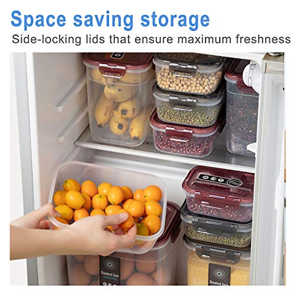 TINGFENG Cereal Containers Storage Set Airtight Food Storage Containers With Lids Flour And Sugar Containers(6 Pack)