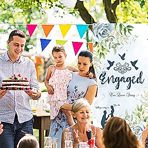 Dill-Dall Engaged Door Cover Banner, Engaged Backdrop Banner, Engagement / Bridal Shower / Bride to Be / Bachelorette Party Decoration Supplies