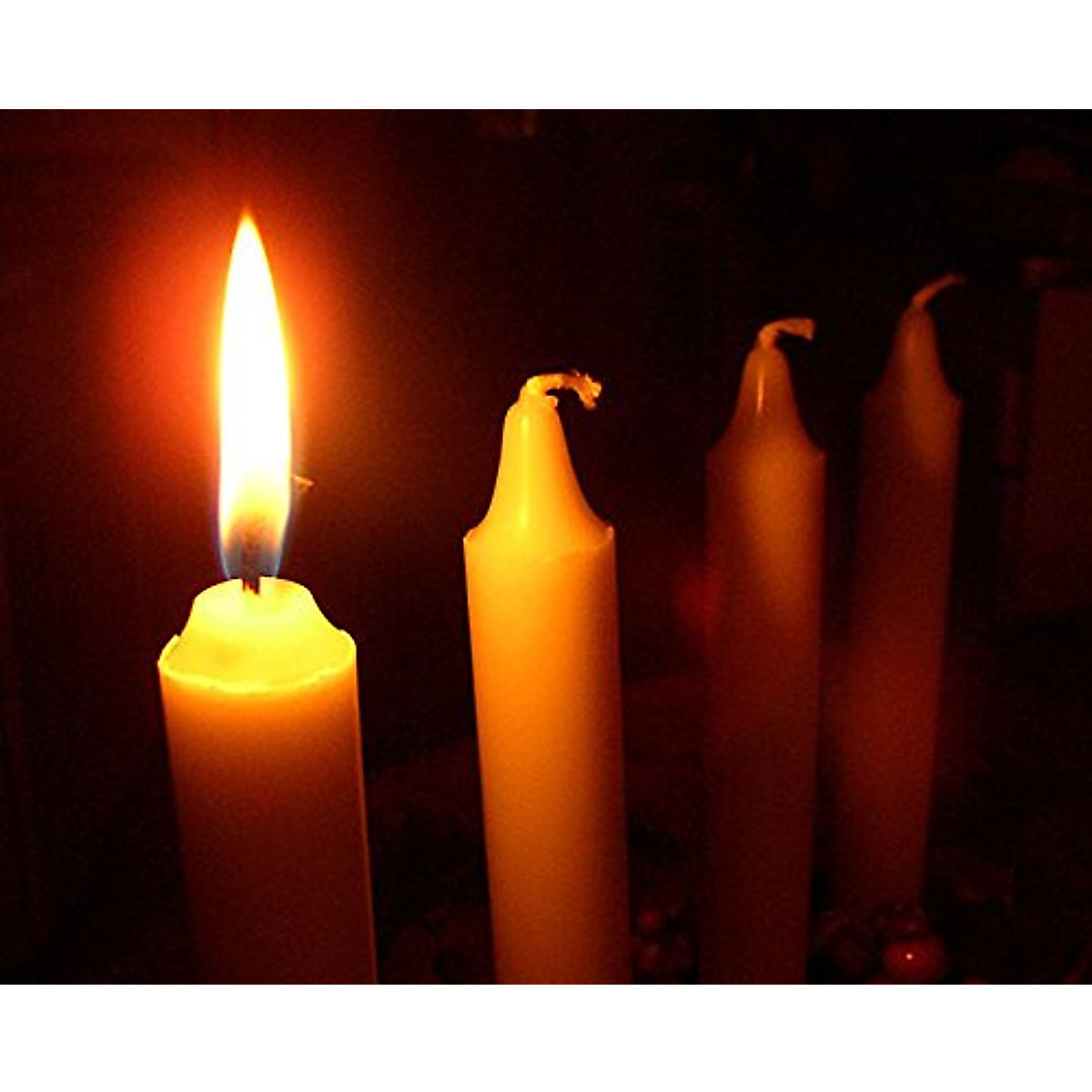 BCandle 100% Pure Beeswax Candles Organic Hand Made - 11 Inches Tall, 5/8 Inch Thick (Set of 6)