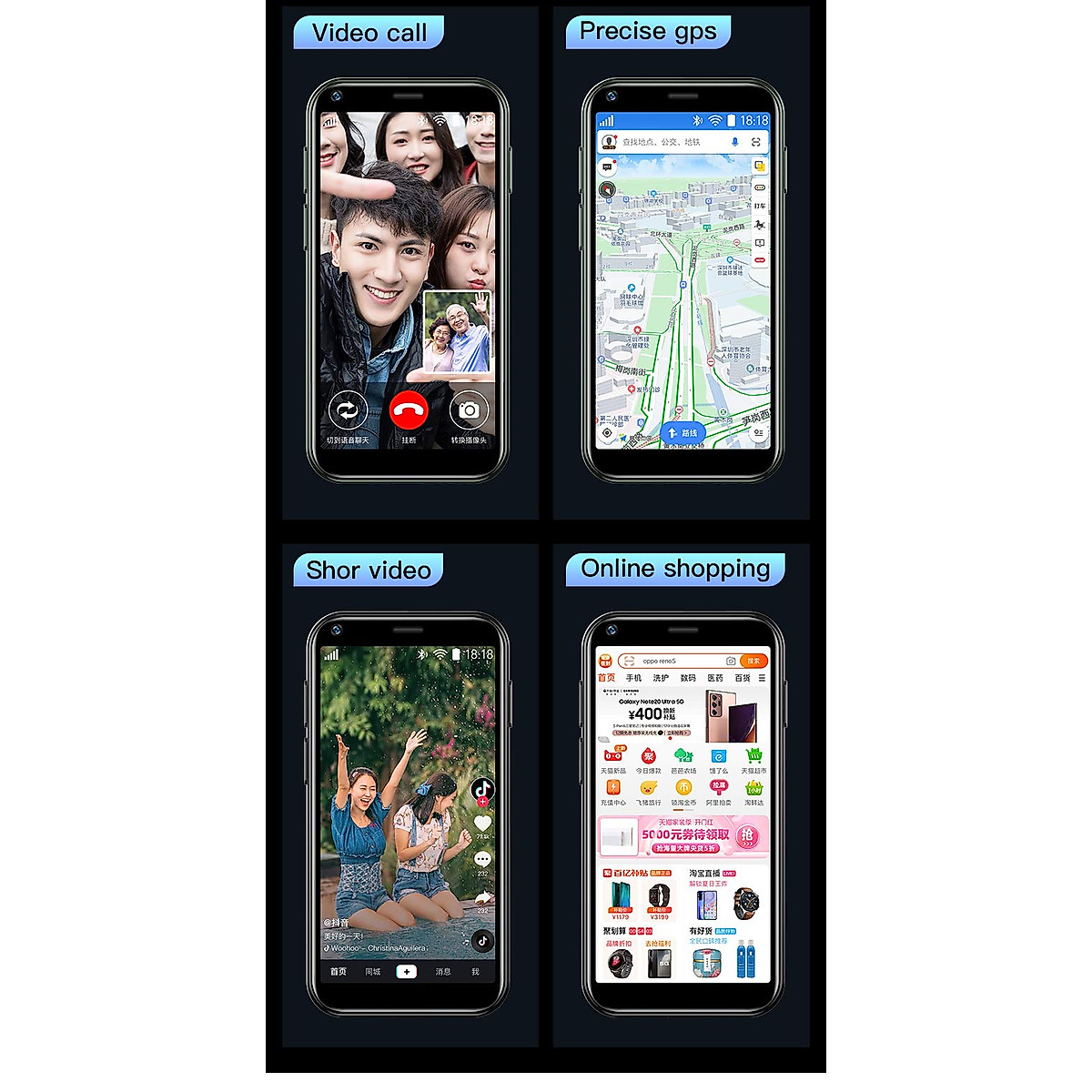 Truely Super Mini Smartphone, SOYES XS11 Unlocked Phone 3G WCDMA Android Mobile 2.5'' Touch Screen 1GB RAM 8GB ROM Dual SIM WiFi Bluetooth Hotspot Ultra Thin Card Pocket Cellphone (Pink)