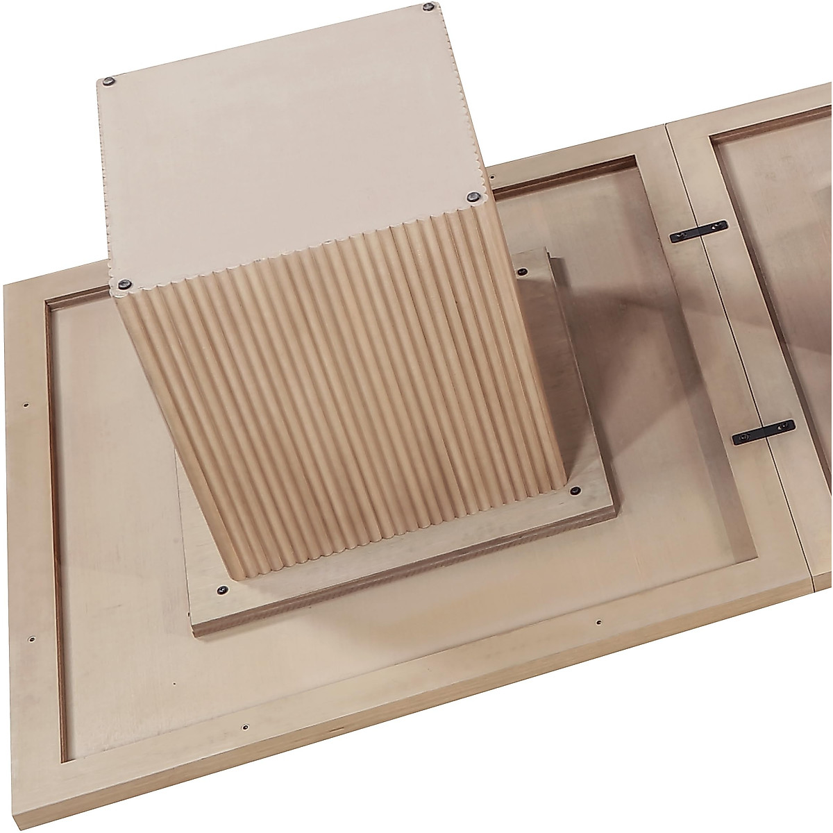 Meridian Furniture 729Oak-T Belinda Collection Mid-Century Modern Dining Table, Solid Wood Base, Natural Finish Oak Wood Veneer MDF Top, Square Top, Fluted Base, 54" W x 54" D x 31" H, Oak